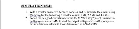 Solved Texts Simulation 15m 1 With A Resistor Connected Between