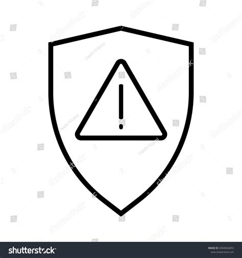Protector Icon Shield Exclamation Mark Center Stock Vector Royalty