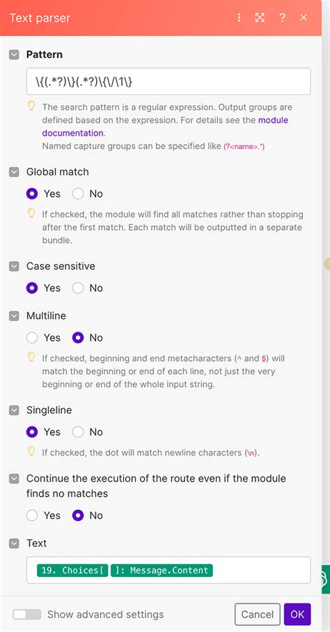 Using Text Parser Outputs As Input In Subsequent Steps Using Array