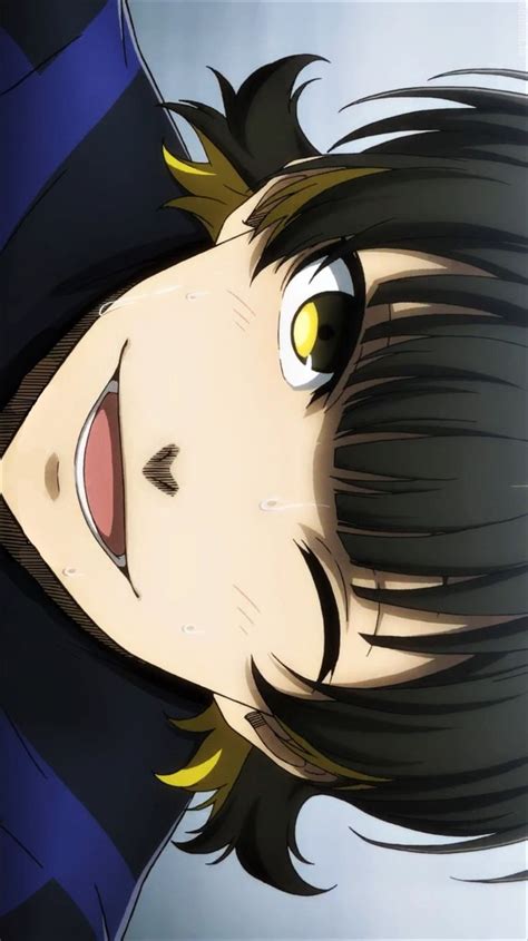 An Anime Character With Black Hair And Yellow Eyes