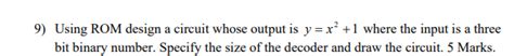 Solved 9 Using Rom Design A Circuit Whose Output Is Yx² 1