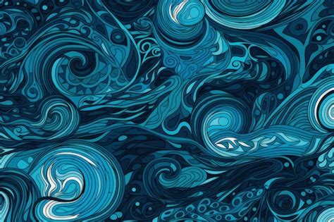Premium Ai Image Blue Abstract Background With Flowing Swirls And Bubbles Created With