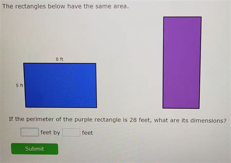 solved the rectangles below have the same area if the perimeter of