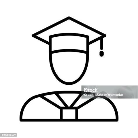 졸업 학생 아바타 아이콘입니다 흰색 배경에 고립 된 선형 스타일 픽토그램 선 아이콘에 대한 스톡 벡터 아트 및 기타 이미지 선 아이콘 선 대학생 Istock
