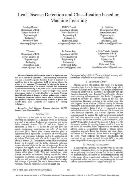 Leaf Disease Detection And Classification Based On Machine Learning Pdf Image Segmentation