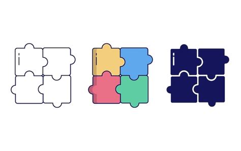 Jigsaw Puzzel Vektorsymbol Premium Vektor