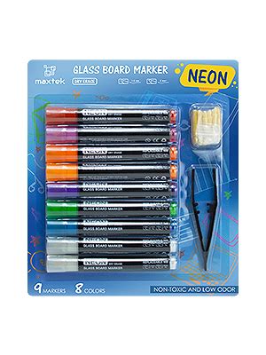 Maxtek Neon Dry Erase Markers For Glass Window Markers For Dry Erase Board Chalkboard LED
