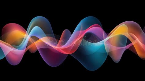 A Vibrant Abstract Design Of Overlapping Curved Lines In Various Colors Against A Black