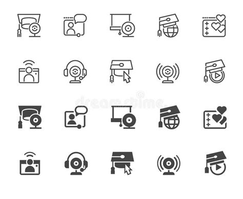 Technology Line Icon Set Device Symbols Collection Vector Sketches Logo Illustrations Tech