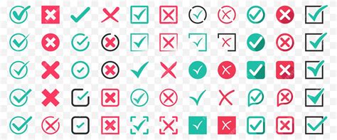 Premium Vector Set Of Green Check And Red Cross Icons Approved And Rejected