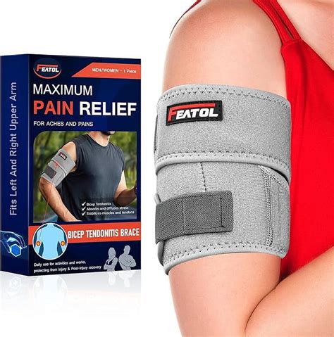 FEATOL Bicep Tendonitis Brace Triceps Brace Bicep Support Bands Upper Arm Brace Bicep