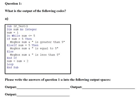 solved question 1 what is the output of the following