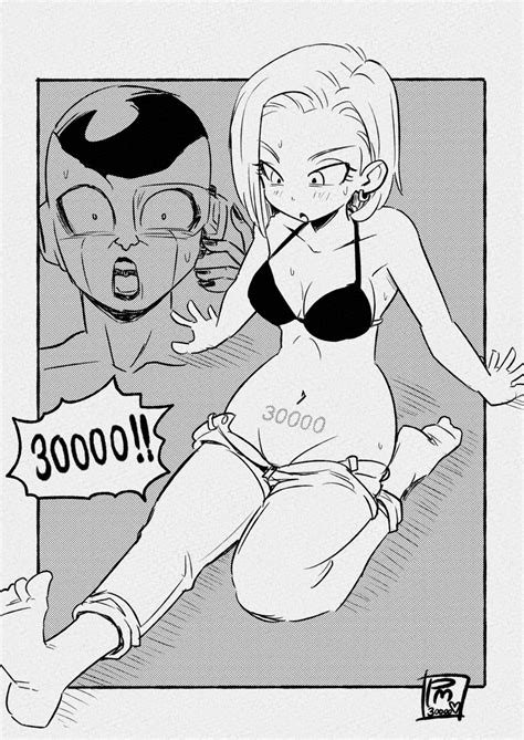 Rule 34 Android 18 Dragon Ball Z Frieza Funny Grayscale Pink Mousse