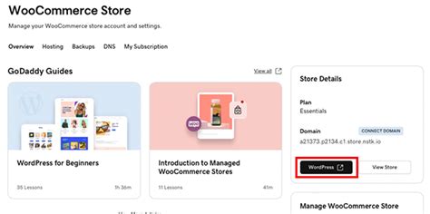 Access The Wordpress Dashboard For Your Managed Hosting For Woocommerce Account Managed