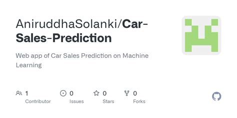 Github Aniruddhasolankicar Sales Prediction Web App Of Car Sales Prediction On Machine Learning