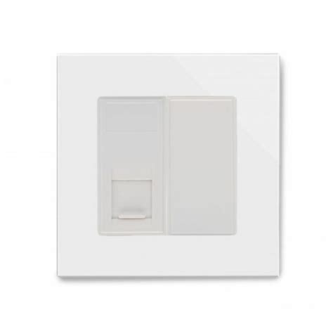 White 1 Gang Rj11 Socket With Glass Surround