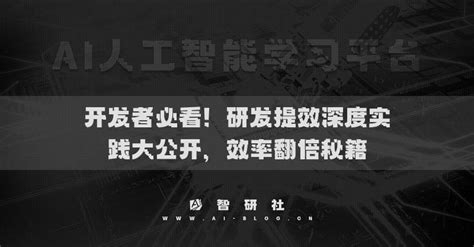 开发者必看！研发提效深度实践大公开，效率翻倍秘籍 Ai智研社