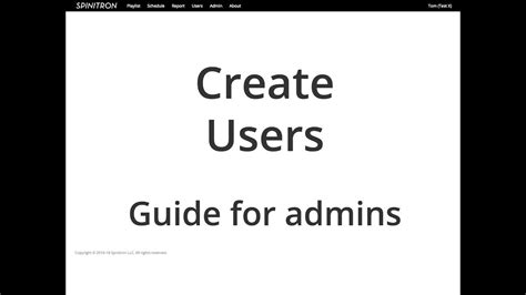 Create Users Youtube