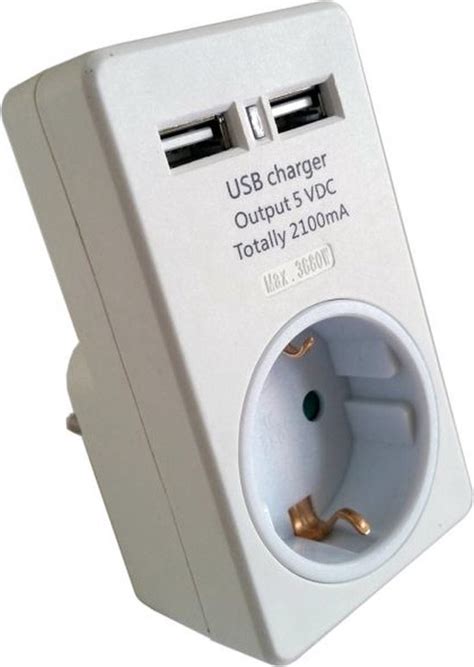 Eb Adapter Stekker Met Usb Lader Aansluitingen Bol
