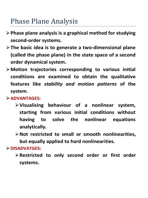 Phase Plane Analysis Pdf Nonlinear System Plane Geometry