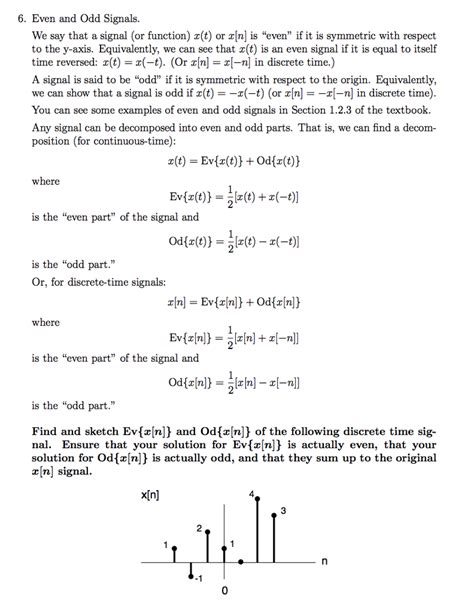 Solved 6 Even And Odd Signals We Say That A Signal Or