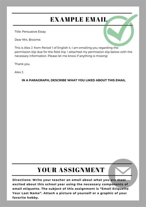 Email Etiquette Assignment By Teacher Imperfect Ela Tpt