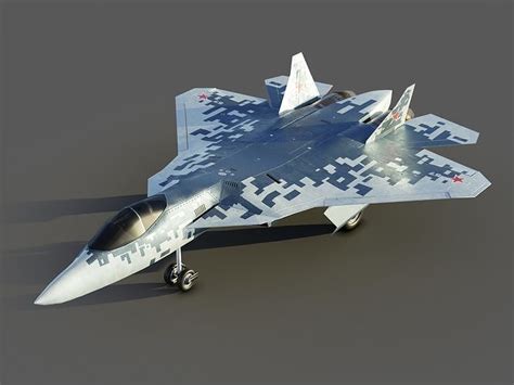 3d Model Sukhoi Su 57 Vr Ar Low Poly Cgtrader