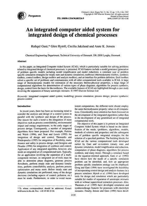 Pdf An Integrated Computer Aided System For Integrated Design Of