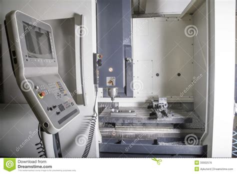 CNC Lathe Machine Stock Photo Image Of Steel Spinning