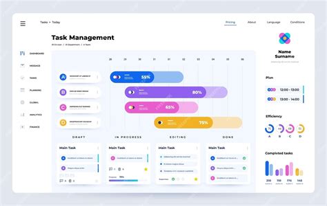 Premium Vector Schedule App Task Manager Ui Template With Project