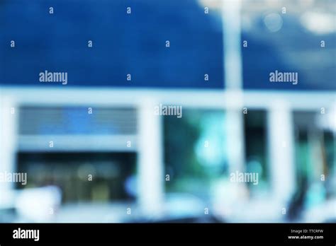 Blurred Windows Of Building Office Center Stock Photo Alamy