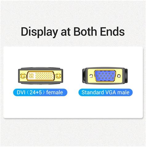 Vention VGA Male To DVI Female Adapter Display At Both Ends P HD Gold Plated Interface