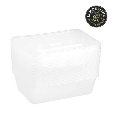 Reusable Food Container Rectangle 650ml 12pk Lemon And Lime