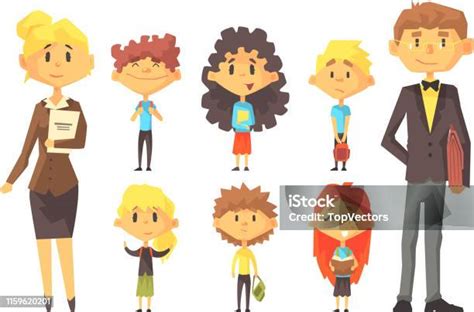 책과 배낭 제자의 평면 벡터 세트입니다 초등학교 학생 교육 테마 가방에 대한 스톡 벡터 아트 및 기타 이미지 가방 교과서 교육 Istock