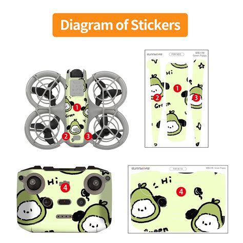 For Dji Neo 2pcs Combo Drone Body Protective Stickers Desert Camo