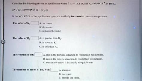 solved consider the following system equilibrum where ah 16 1kj and