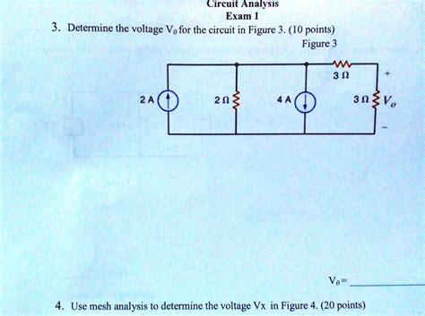 Circuit Analysis Exam1 3determine The Voltage Vo For The Circuit In