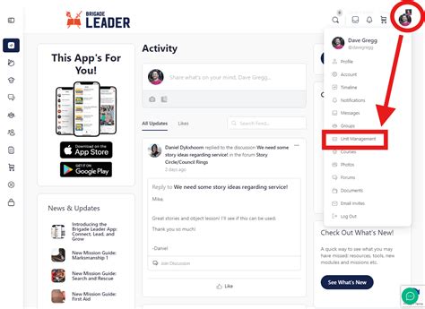 Access Dashboard Step 1 Brigade Leader