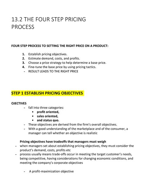 132 The Four Step Pricing Process Four Step Process To Setting The