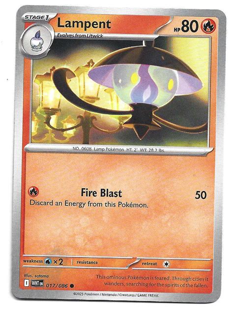 Trading Cards Lampent Common 1786 Pokemon Tcg White Flare Trading