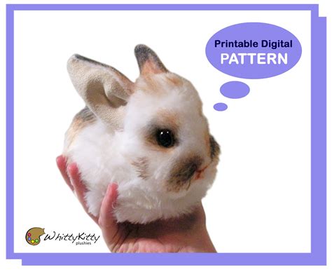 Pattern Blob Bunny Plushie Etsy