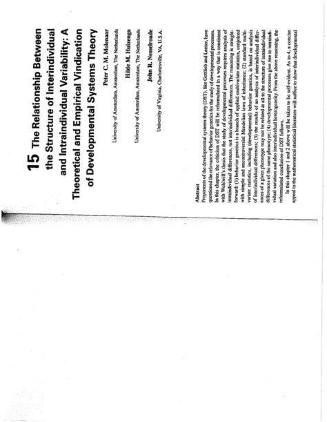 Pdf The Relationship Between The Structure Of Interindividual And