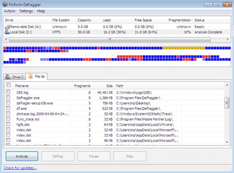 Free Defraggler Defrag Individual Files And Folders 4sysops