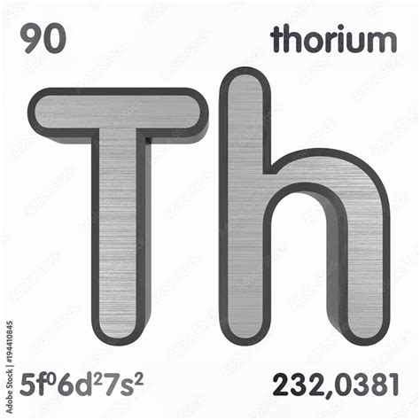 Thorium Th Chemical Element Sign Of Periodic Table Of Elements 3d Rendering Stock