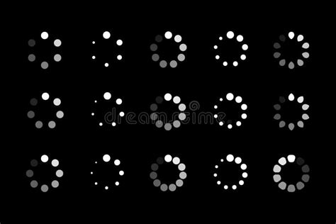 Set Of Website Loading Icon Circle Buffer Loader Or Preloader Download Or Upload Status Icon