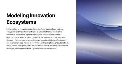 Modeling Innovation Ecosystems