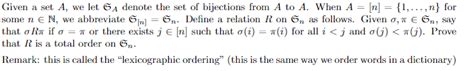Solved Given A Set A We Let Sa Denote The Set Of Bijections