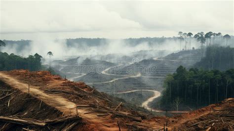 Deforestation Forest And Illegal Logging Neural Network Ai Generated
