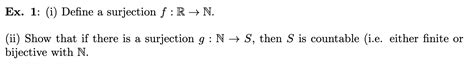 Solved Ex 1 I Define A Surjection F R→n Ii Show That