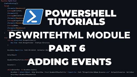 Powershell Tutorials Pswritehtml Part 6 Adding Events Youtube